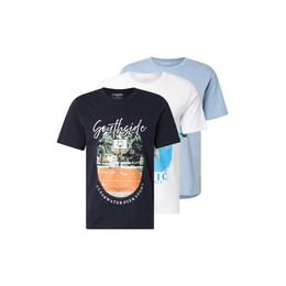 Jj Rebel T-Shirt 'JREBBAS' Herren Gr&ouml;&szlig;e XL navy / hellblau / wei&szlig;