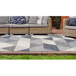 Teppich my home "Paul" Gr. 3, grau (grau, creme), B:120cm H:10mm L:170cm, Kunstfaser, Teppiche, Teppich, wetterfest, Wohnzimmer