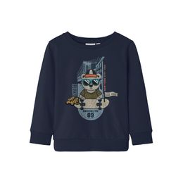 name it Sweatshirt 'NMMLEN' Jungen Gr&ouml;&szlig;e 122/128 navy / taubenblau / hellgrau / orange