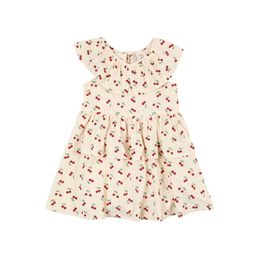 Only Mini Kleid 'KMGCerise' Mädchen Größe 110 hellbeige / grün / rot