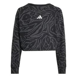 adidas Sportswear Sweatshirt 'Future Icons' M&auml;dchen Gr&ouml;&szlig;e 140 grau / schwarz / wei&szlig;