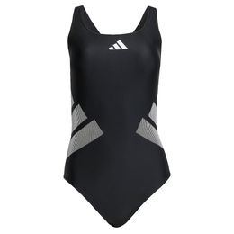 adidas Performance Sportbadeanzug 'Logo C-back' Damen Größe XXS grau / schwarz / weiß