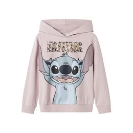name it Sweatshirt 'Stitch' Mädchen Größe 146/152 taubenblau / mauve / lavendel / schwarz