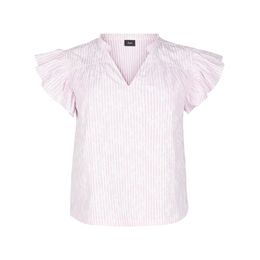 ZIZZI Bluse 'Vkatja' Damen Gr&ouml;&szlig;e 5XL/6XL rosa / wei&szlig;