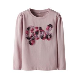 name it Shirt 'NMFKIKKI' M&auml;dchen Gr&ouml;&szlig;e 104 flieder / dunkelpink / schwarz
