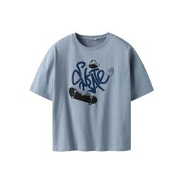 name it T-Shirt 'NKMLEROY' Jungen Größe 146/152 marine / rauchblau / schwarz