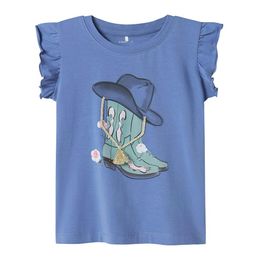 name it Shirt "Hadia" in Blau/ Bunt - 65% | Gr&ouml;&szlig;e 98 | Kinder-oberteile