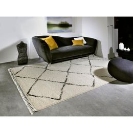 Gallery M branded by Musterring Hochflor-Teppich &raquo;Donna&laquo; rechteckig 30 mm H&ouml;he Wohnzimmer schwarz Kunstfaser