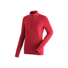 Maier Sports Fleecepullover »Jenna Rec« Damen Midlayer, elastisches und pflegeleichtes Half-Zip Fleece rot 44 44 Integrierter NFC-Chip für...