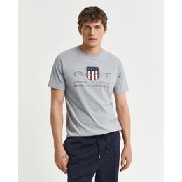 Gant T-Shirt »REG ARCHIVE SHIELD SS T-SHIRT« mit Logodruck auf der Brust GREY MELANGE L L Kurzarm und hüftlanger Schnitt bieten eine lässige Passform