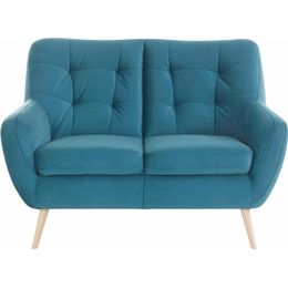 2-Sitzer, B:137cm H:92cm T:92cm, blau, exxpo - SOFA FASHION, Korpus: 100% PES;Luxus-Microfaser (100% Polyester), Sofas, "Scandi, bequem, aufwendige