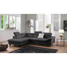 Ecksofa Home Affaire, B:266cm H:73cm T:108cm, grau, 100% Polyester; Feinstruktur 75000 Scheurtouren; Struktur 35000 Scheuertouren, Mikrofaser 40000