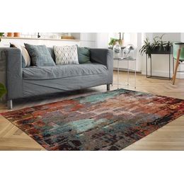 Teppich Padiro, B:80cm H:5mm L:150cm, bunt, Baumwolle, Chenille, Polyester, Wohnzimmer, Teppiche, "Primavera 425", Flachgewebe