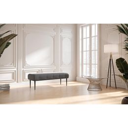 2-Sitzer Places of Style, B:119cm H:52cm T:54cm, grau, 90% Polyester, 10% Polyamid, Sofas, "Amber", mit Knopfheftung,in verschieden Stoffarten