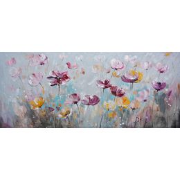 Ölgemälde BÖNNINGHOFF, farbe rahmen: kein rahmen, farbe bild(er): lila, gelb, grau, grün, B:140cm H:60cm T:2,1cm, Canvas, Holz, Bilder, jedes Bild ein Unikat, BxH: 140x60 cm