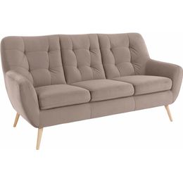 3-Sitzer, B:187cm H:92cm T:92cm, grau, exxpo - SOFA FASHION, Korpus: 100% PES;Luxus-Microfaser (100% Polyester), Sofas, "Scandi, bequem, aufwendige