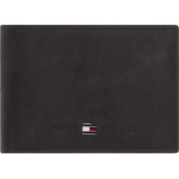 Tommy Hilfiger Damen Geldbörse "JOHNSON MINI CC FLAP COIN POCKET", schwarz, Leder, Basic, Kleinlederwaren, aus hochwertigem Leder
