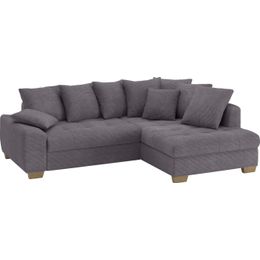 Ecksofa MR. COUCH, B:243cm H:88cm T:190cm, grau, Stripes (92% Polyester / 8% Nylon), Wohnzimmer, Sofas, "Nikita II, L-Form, bis 140kg pro Sitzplatz