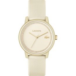 Lacoste Damen Quarzuhr "Lacoste.12.12 GO", gold, Armbanduhren, Armbanduhr, Damenuhr, analog, Glaskristalle, Silikonarmband