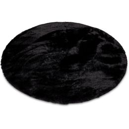 Fellteppich my home, H:30mm &Oslash;:90cm, schwarz, Polyester, Teppiche, "Guidel", Kunstfell, Kuschelteppich, Uni Farben, super weich, Wohnzimmer
