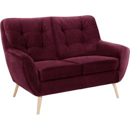 2-Sitzer, B:137cm H:92cm T:92cm, rot, exxpo - SOFA FASHION, Korpus: 100% PES;Luxus-Microfaser (100% Polyester), Sofas, "Scandi, bequem, aufwendige