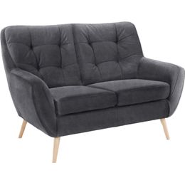 2-Sitzer, B:137cm H:92cm T:92cm, grau, exxpo - SOFA FASHION, Korpus: 100% PES;Luxus-Microfaser (100% Polyester), Sofas, "Scandi, bequem, aufwendige