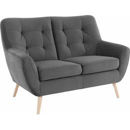 2-Sitzer, B:137cm H:92cm T:92cm, grau, exxpo - SOFA FASHION, Korpus: 100% PES;Luxus-Microfaser (100% Polyester), Sofas, "Scandi, bequem, aufwendige