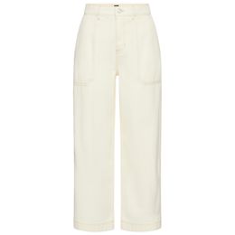 BOSS Orange Damen Weite Jeans "Marlene High Rise, Premium Damenmode", beige, Gr. 29, unifarben, Denim/Jeans, Obermaterial: 91% Baumwolle, 9% Hanf,