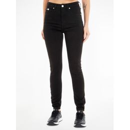 Damen Skinny-fit-Jeans "HIGH RISE SUPER SKINNY ANKLE", schwarz, Gr. 25, Calvin Klein Jeans, unifarben, Denim/Jeans, Obermaterial: 89% Baumwolle, 8%