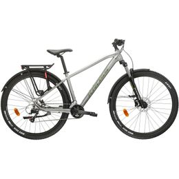 KROSS Mountainbike "KROSS MTB Hardtail Hexagon 4.0 27,5" silber", 38cm, 27,5 Zoll (69,85cm) hinten: 27,5 Zoll (69,85cm), silber, Fahrräder