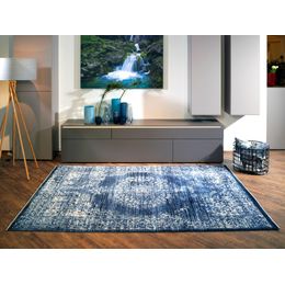 Teppich, B:166cm H:8mm L:240cm, blau, Gallery M BRANDED BY MUSTERRING, Kunstfaser, Wohnzimmer, Teppiche, "Bella", Wohnzimmer