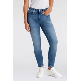 BOSS Orange Damen Slim-fit-Jeans "Jackie Mid Waist Premium Damenmode", blau, Gr. 26, unifarben, Jeans, Obermaterial: 92% Baumwolle, 6% Polyester, 2%