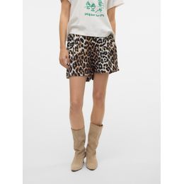 Véro Moda VERO MODA Damen Shorts "VMJOSIE N/W SHORTS WVN GA"egret aop:leo, Gr. S, bedruckt, Obermaterial: 83% Viskose, 17% Nylon, Hosen