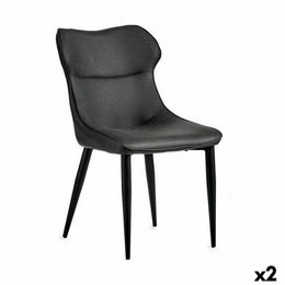 Sessel Schwarz Anthrazit Stahl 49 x 86 x 60 cm (2 Stück)