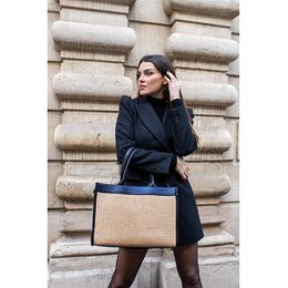 Victor & Hugo Paris Leder-Henkeltasche "Nina" in Beige - (B)37 x (H)27 x (T)12 cm - 70% | Damen-taschen