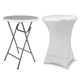 Vcm Klapptisch Partytisch mit Husse Tisch rund Gartentisch klappbar Bartisch 110 cm rund