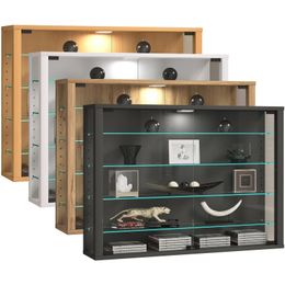 Vcm Glasvitrine h&auml;ngend Vitrine Glas mit ESG-Sicherheitsglas Ma&szlig;e: H. 60 x B. 83 x T. 18 cm H&auml;ngevitrine Glas Modern und platzsparend Glas Vitrinenschrank - Vitrosa L