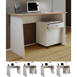 Vcm Computertisch Ma&szlig;e ca. H. 74 x B. 110 x T. 50 cm stylische Seitenteile Schreibtisch &ndash; Masola Maxi