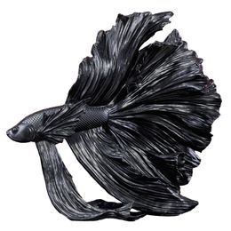 Riess Ambiente riess-ambiente Skulptur CROWNTAIL - Design Deko Figur Kampffisch35cm schwarz Betta Fisch Skulptur