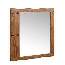 Wandspiegel FineBuy Flurspiegel Holz Massiv 80x80x3 cm Spiegel Flur Diele Gro&szlig;