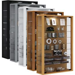 Vcm Glasvitrine h&auml;ngend Vitrine Glas mit ESG-Sicherheitsglas Ma&szlig;e: H. 91 x B. 59 x T. 18 cm H&auml;ngevitrine Glas Modern und platzsparend Glas Vitrinenschrank - Vitrosa Mini