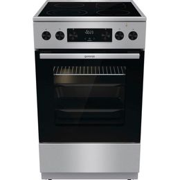 Gorenje Elektro-Standherd "GECS5C", Energieeffizienz: A (A+++-D), silber (silberfarben), Herdsets