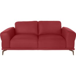 2-Sitzer W.Schillig "montanaa", rot (ruby rot z59), B:192cm H:78cm T:94cm, Sofas, mit Metallf&uuml;&szlig;en in Bronze pulverbeschichtet, Breite 192 cm