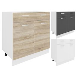 Vcm Küchenschrank Maße ca. H. 82 x B. 80 x. T. 46 cm Unterschrank mit Schublade Küchenmöbel – Esilo