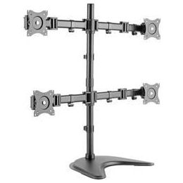 Digitus Monitor-Standfu&szlig; DA-90364 4 Display(s) 38,1 cm (15) - 68,6 cm (27) Schwarz Drehbar, H&ouml;henverstellbar, Neigbar, Schwenkbar, Rotierbar, Stand
