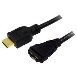 LogiLink HDMI Verl&auml;ngerungskabel HDMI-A Stecker, HDMI-A Buchse 5.00 m Schwarz CH0058 4K UHD HDMI-Kabel