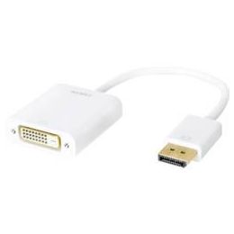 LogiLink CV0058B Adapter [1x DisplayPort Stecker - 1x DVI-Buchse 24+1pol.] Wei&szlig; 15.00 cm