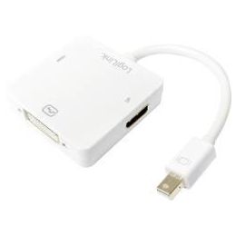 LogiLink CV0045A HDMI Adapter [1x Mini-DisplayPort Stecker - 1x DVI-Buchse 24+5pol., HDMI-Buchse] Wei&szlig; 15.00 cm