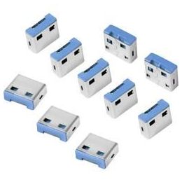 LogiLink USB-A Port Schloss USB PORT LOCK 10er Set Silber, Blau ohne Schl&uuml;ssel AU0046