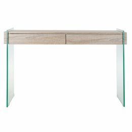 Beistelltisch DKD Home Decor Durchsichtig natürlich Holz Kristall Holz MDF 120 x 40 x 76 cm